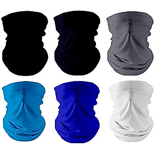 Dapaser 6 Pack Cooling Neck Gaiter Face Mask for Men Women Breathable Dust UV Protection Multifunctional Reusable Face Cover