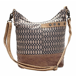 Myra Bag Honey Bee Upcycled Canvas Shoulder Bag S-1130