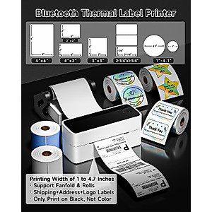Phomemo Bluetooth Thermal Label Printer, Wireless Label Printer for Shipping Package & Small Business, 4x6 Address Label Printers, Thermal Printer Support iPhone, iPad, Mac, Windows, Android