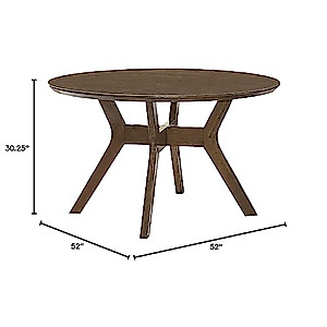 Homelegance Edam 52" Round Dining Table, Oak
