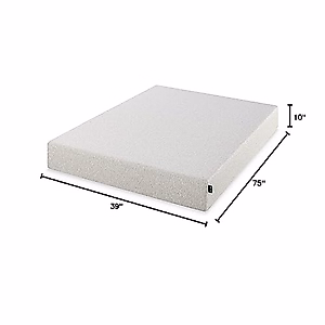 ZINUS 10 Inch Ultima Memory Foam Mattress, Twin, Fiberglass Free, Pressure Relieving, CertiPUR-US Certified, Mattress in A Box, White