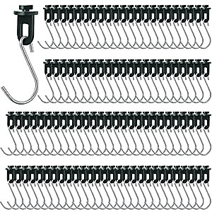 Ripeng Greenhouse Hooks Hanger Greenhouse Twist Clips Greenhouse Fixing Clips with Stainless Steel S Hooks for Outdoor Garden Hanging Plants Plastic Insulation Netting Shading (100 Pieces)