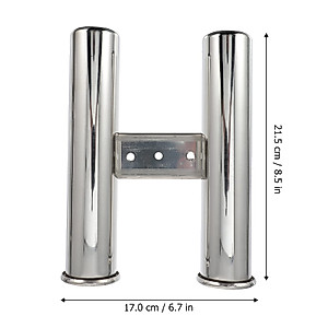 1 Set Double-Tube Fishing Pole Holder Stainless Steel Fishing Rod Stand Fishing Boat Accessory Fishing Rod Stand Fishing Pole Rack Stainless Steel Pole Holder Fishing Boat Accessory Fishing