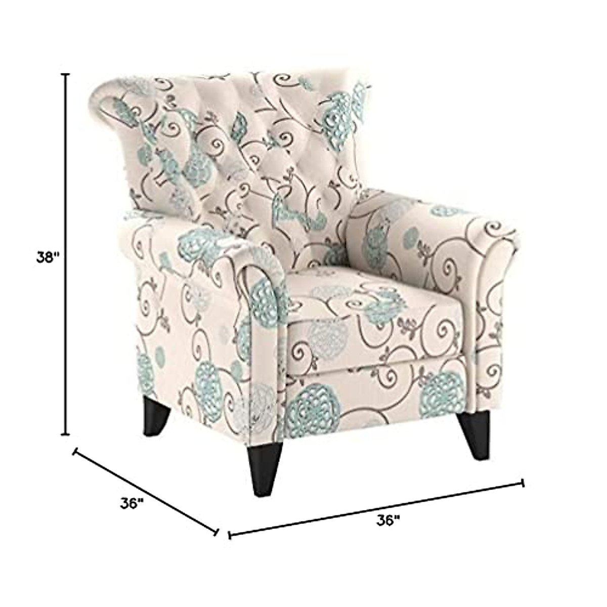 Christopher Knight Home Greggory Floral Fabric Tufted Chair, White / Blue