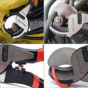 Tooleague 10 Inches Cable Cutter,Heavy Duty Cable Cutting, High Leverage Cutter For Aluminum, Copper, Wire, Communication Cable, with Crimping and Wire Cutting Function