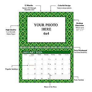 2024 Photo Frame Wall Spiral-bound Calendar (Add Your Own Photos) - 12 Months Desktop/Wall Calendar/Planner - (Edition #06)