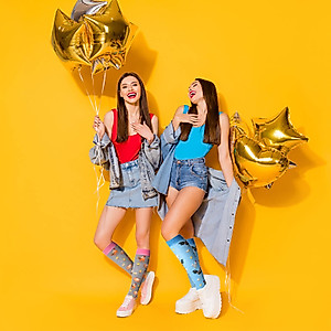 4 Pairs Funny Animal Knee Socks Novelty Animal Lovers Gifts Warm Horse Sloth Chicken Stockings for Women Men Girls (Chicken)