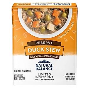 Natural Balance Limited Ingredient Adult Grain-Free Stew Wet Dog Food, Reserve Duck with Carrots & Potatoes, 11 Ounce (Pack of 12)