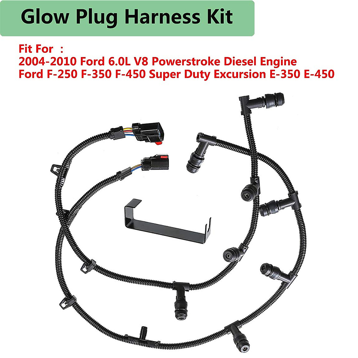 3C3Z-12A690-AA Powerstroke 6.0 Diesel Glow Plug Harness Kit Includes Right Left Harness Removal Tool,Compatible with 2004-2010 Ford 6.0L V8 Powerstroke Diesel Engine Ford F-250 F-350 F-450 Super Duty