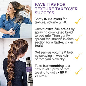 fave4 hair Texture Takeover Hairspray, Oomph Enhancing Texturizing Spray for Volume, 8 oz