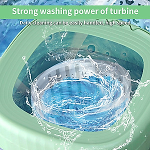 MINDORE Portable Washing Machine, 6.5L Large Capacity, 3 Modes of Deep Cleaning, Mini Washing Machine Suitable for Washing Baby Clothes, Underwear, Socks, Suitable for Apartment Camping Travel, Green