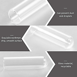 Hemoton Glass Straw Covers 10pcs Glass Straw Lid Protective Case Milk Transparent Straw Lids