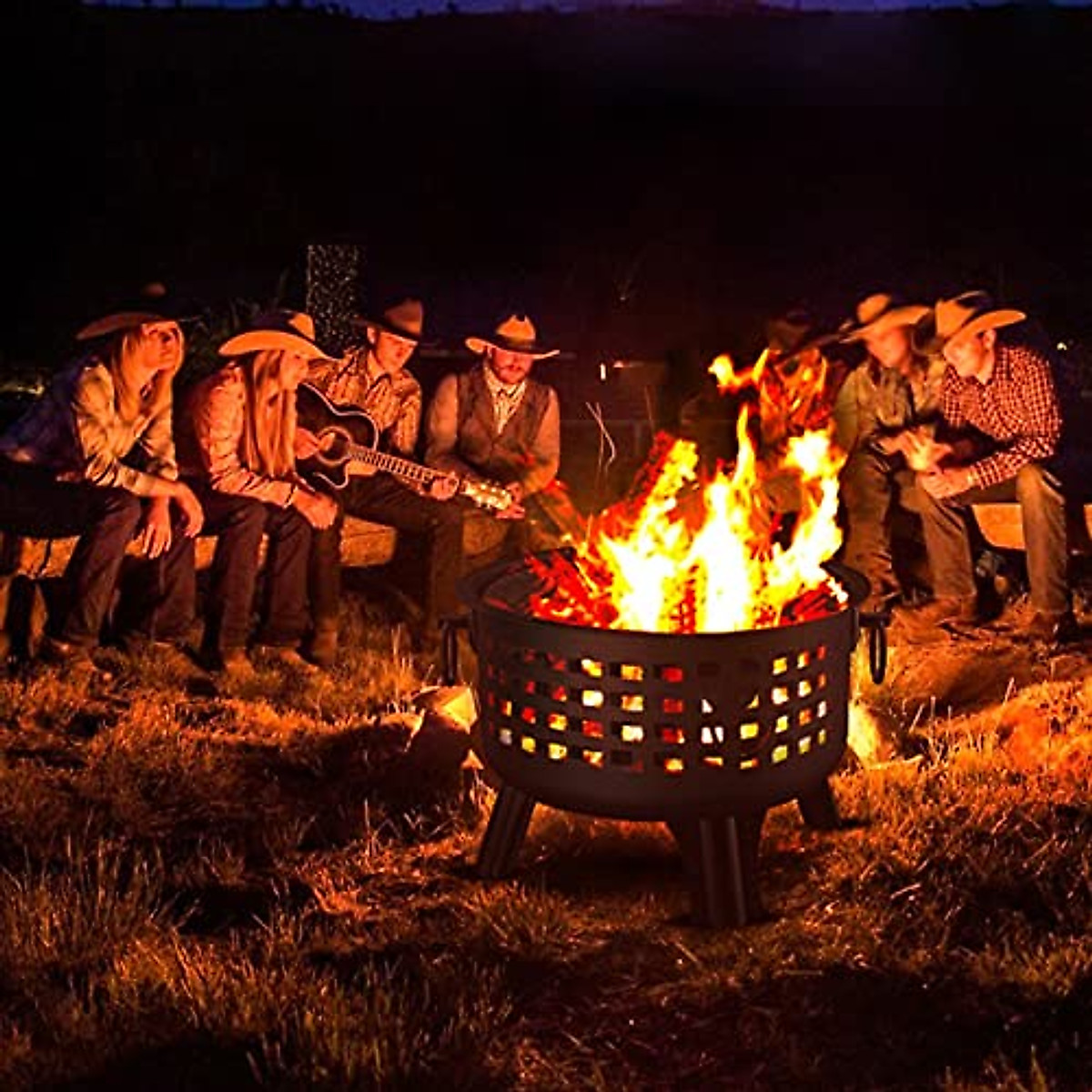 JAHH Multi-Function Bonfire Basin Winter Heating Outdoor Courtyard Charcoal Fire Pit Garden Household Barbecue Rack