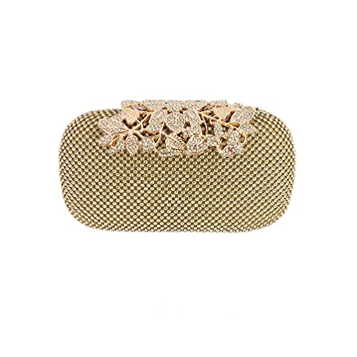 shiiriin | Women's Rhinestones Bling Crystal Clutch Purse Hand Bag | Bridal Wedding Daytime Evening Party (Gold)