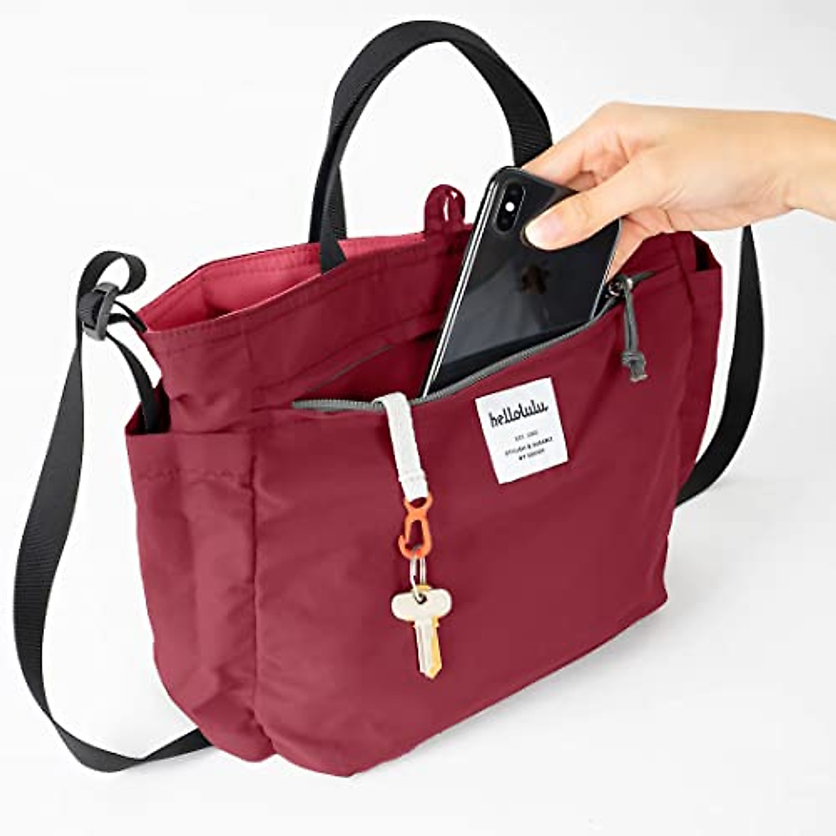 Hellolulu JOLIE Double Sided 2 Way Shoulder Tote Bag, Sweet Rouge/Ruby Red