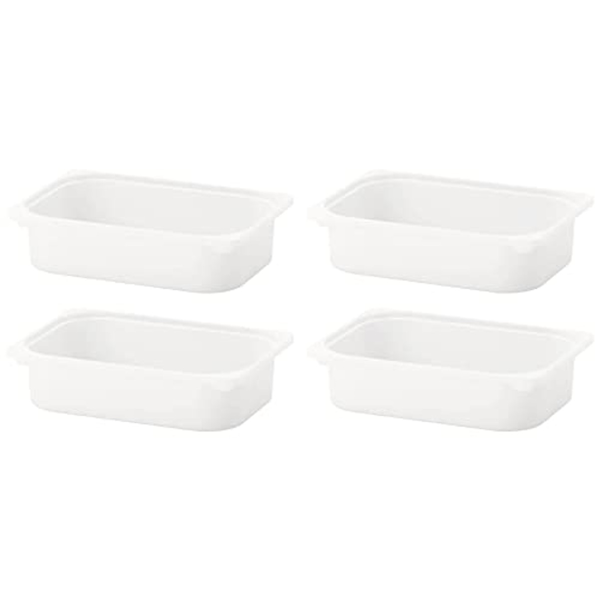 I-K-E-A 4x TROFAST Storage Box,White Container 16 ½x11 ¾x4 ''