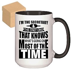 Humorous Gift Secretaries - Secretary's Day Gift For Sister - Funny Design Showing What's Going On - 11oz 15oz Inner Color Accent Mug