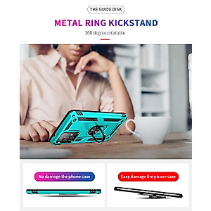 for Samsung A52 Case, Galaxy A52 Case with HD Screen Protector, Military-Grade Ring Holder Kickstand Car Mount 15ft Drop Tested Shockproof Cover Phone Case for Samsung Galaxy A52, Green