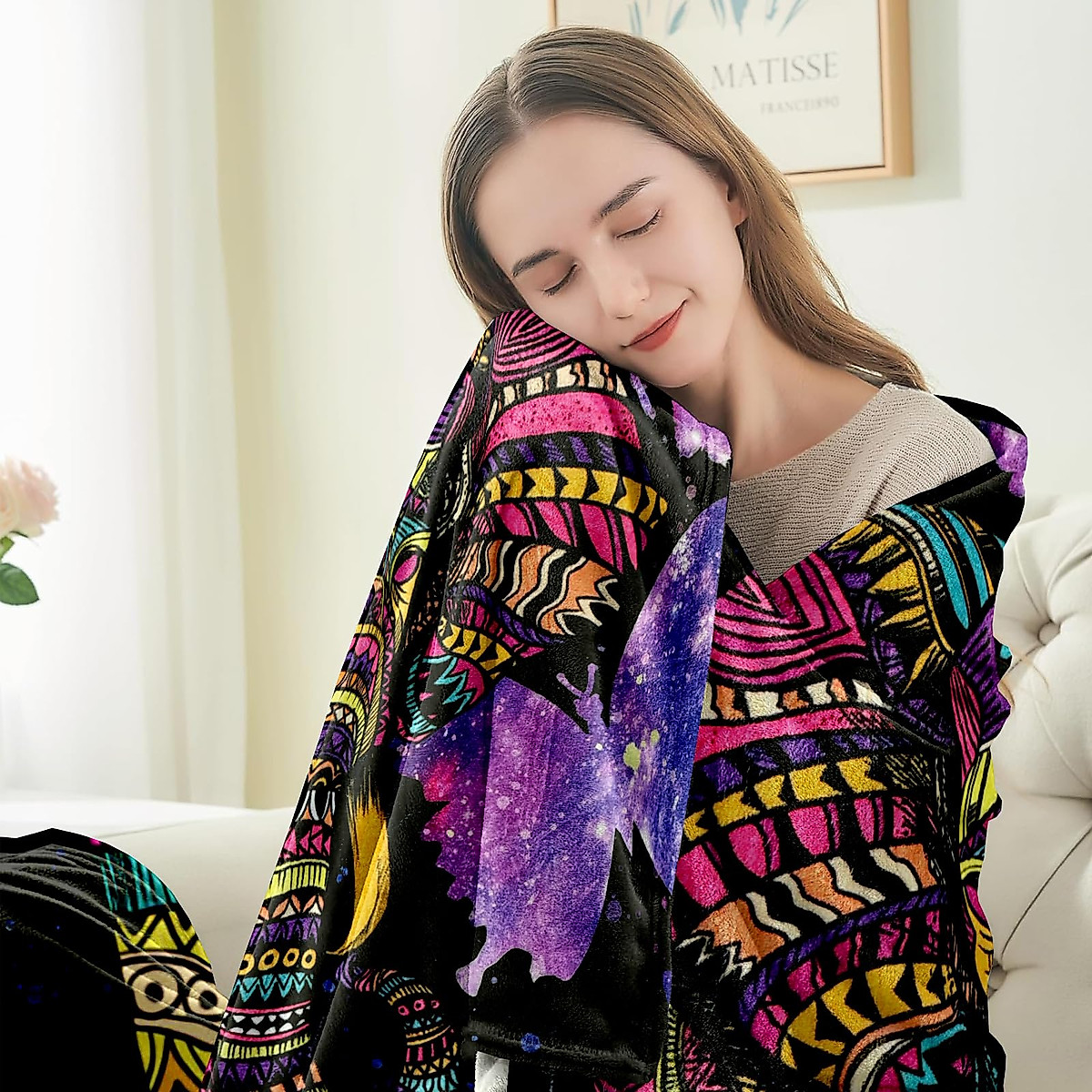 Vencede Elephant Blanket Adult Elephant Throw Blankets for Women Elephant Gifts for Women Girls Baby Kids Soft Elephant Blankets Fuzzy Elephant Blanket Used for Sofa, Couch Chair, Bed（50"x60"）