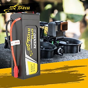 TATTU Plus LiPo Smart Battery Pack 12000mAh 22.2V 15C 6S with AS150+XT150 Plug for UAV Drone Integrated with Smart BMS