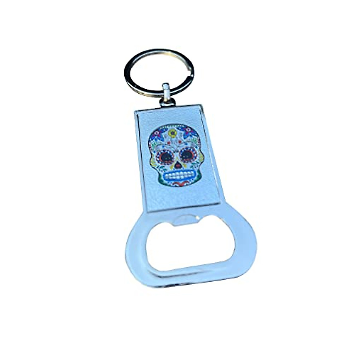 Mexican Sugar Skulls Bottle Opener Keychain 6 Pack Party Favor Pack Beautiful Designs
