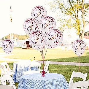 Rose Gold Confetti Balloons 12 Inches(20-Pack), Shiny Party Balloons with Metallic Rose Gold Confetti Pre-filled, Kids' Birthday Balloon, Party Decoration for Wedding, Bridal Shower, Baby Shower