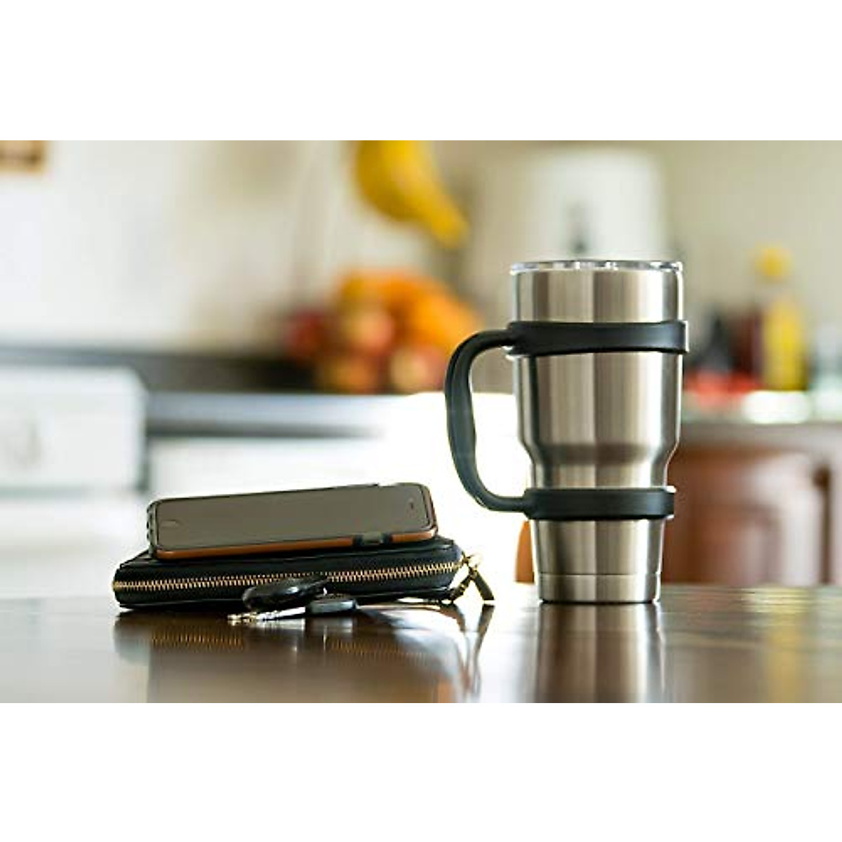 STRATA CUPS 30 oz Tumbler Handle - Available For 30 oz YETI Tumbler, OZARK TRAIL Tumbler, Rambler Tumbler- BFA free (Black)