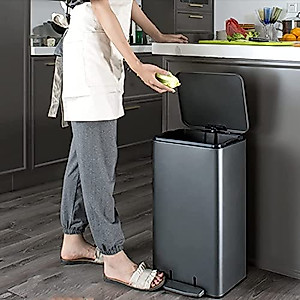 Garbage Can Trash Can Bin Step Trash Can Wastebasket Garbage Container Bin Removable Liner Bucket Step Trash Can Bedroom Trash Bin Waste Bin Waste Basket ( Color : White , Size : 26*22*32.5cm )