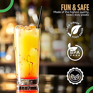 500 Black Straws Individually Wrapped - Individually Wrapped Straws - Drinking Straws - Black Plastic Straws - Disposable Straws - Straws Individually Wrapped