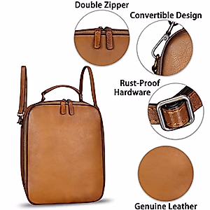 IVTG Genuine Leather BackpackVintage Knapsack Fashion Bookbag Handmade Retro Casual Satchel Daypack Purse (Brown)