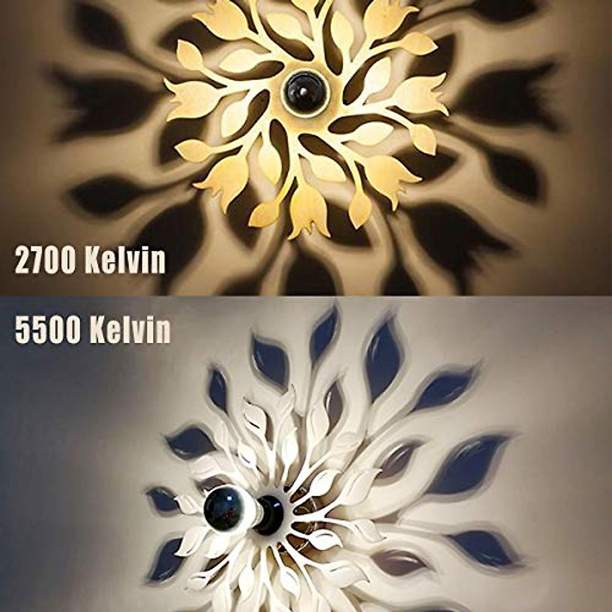 Half Chrome Light Bulb, Gold Tipped Light Bulb Dimmable, 6W (60 Watt Equivalent), A19 A Shape Decorative LED Bulbs, 2700K Warm White, Filament LED Edison Bulb, E26 Base, Pack of 4