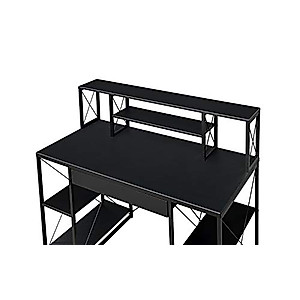 SSLine 47 Inch Computer Home Office Desk with Hunch,Modern Computer Desk with Open Shelves,Writing Desk Study Writing Table with Drawer,PC Laptop Study Table Workstation for Home Office