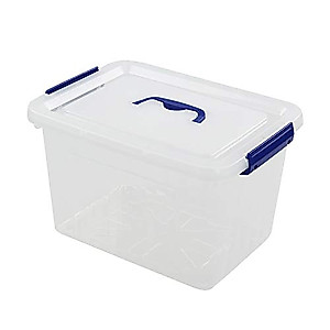Wekioger Versatile Storage Organizer Plastic Bins with Lid, 12 Quart Latching Box, Set of 1