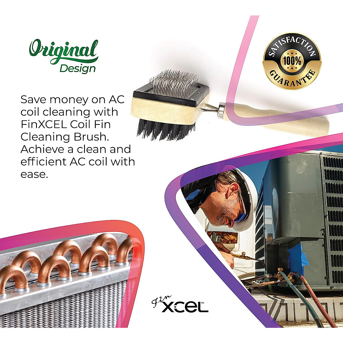 Air Conditioner Evaporator Coil Condenser Fin Cleaning Brush - Double Sided - Wide