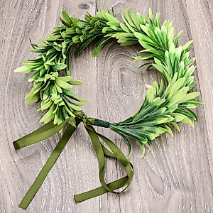 DreamLily Greek Headpiece Bridal Leaf Crown Green Bridal Halo Crown Leaf Flower Crown Bohemian Headpiece Grecian Wedding Crown NC13 (A-Green)