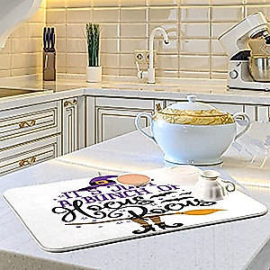 Halloween Quote Witch Dish Drying Mat Large It Is Just A Bunch Of Hocus Pocus Fast Absorbent Tableware Pad Baby Bottle Dish Drainer Mats Heat Resistant for Kitchen Sink Counter Decor 18 x 24 in