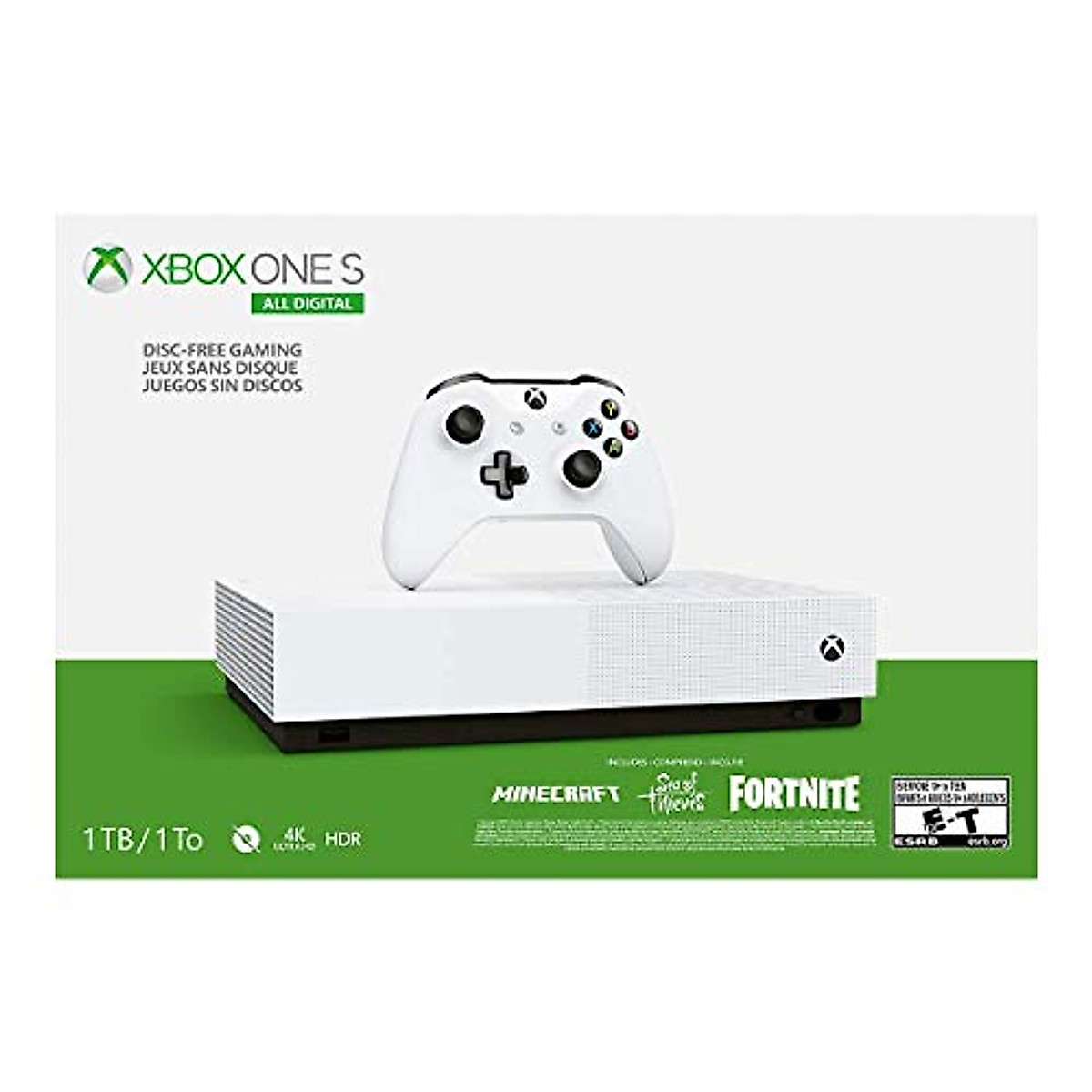 Xbox One S 1TB All-Digital Edition Console (Disc-Free Gaming) (Renewed)