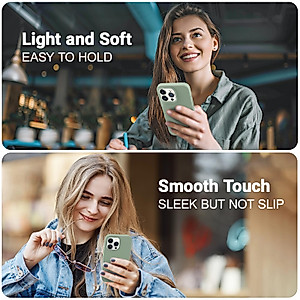 AOTESIER Shockproof Designed for iPhone 14 Pro Max Case, [Food Grade Silicone] [Military Drop Protection] with Anti-Scratch Lining Protective Phone Case for 14 ProMax, 6.7 inch, Calke Green