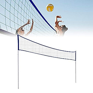 Badminton Net, Outdoor Portable Volleyball Net, Adjustable Foldable Badminton Tennis Volleyball Net with Stand Pole, for Beach Grass Park Outdoor Venues