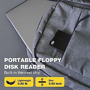 Floppy Disk Reader USB Type A/C Floppy Disk Drive/Player/Converter External 3.5 inch 1.44 MB Floppy Disc Reader Compatible with Windows 11/10/8/7/XP/2000 PC Laptop and Desktop