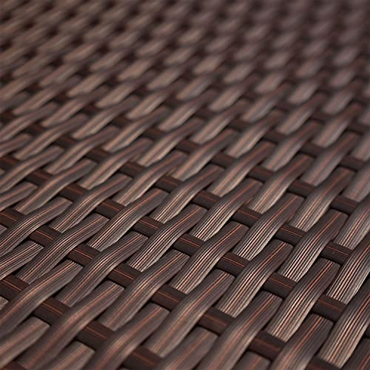 NICESOUL® Luxury High Back Extra Large Size PE Wicker Patio Furniture Sectionals 6 Pcs Outdoor Couch Sets with Fire Pit Table CSA Approved Espresso