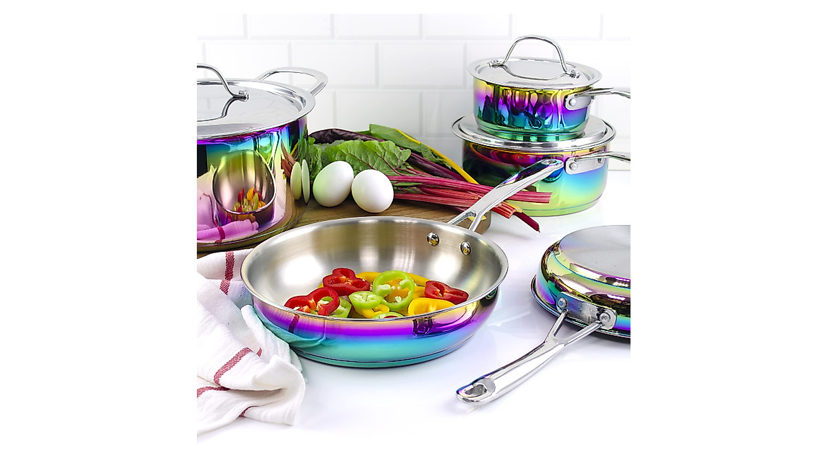 Magical Rainbow Cookware Set - 10 Piece Stainless Steel