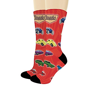 Classic Car Lover Gifts for Men and Women Classics Sock Car Novelty Gifts 1-Pair Novelty Crew Socks