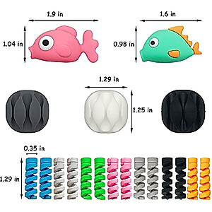 27 Pieces Cute Cable Protector for iPhone iPad Charger, Animal Bites USB Charger Protector Cord Holder, Charging Cable Saver Cable Buddies Phone Data Lines Protect Accessory