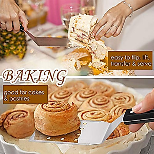 HaSteeL Metal Spatulas, Stainless Steel Griddle Spatula Tools with Riveted Handle, Heavy Duty Burger Turner for Teppanyaki BBQ Flat Top Hibachi Cast Iron Grilling Cooking, Dishwasher Safe - (2Packs)