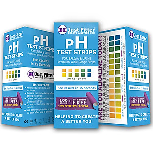 pH Test Strips (3 Bottles). Test Alkaline and Acid Levels in The Body. Track & Monitor Your pH Level Using Saliva and Urine. Highly Accurate Results in Seconds. 125 Strips per Bottle (100 + 25 Free).