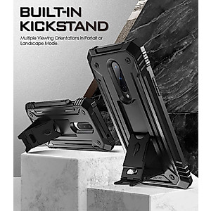 Poetic Revolution Phone Case for Oneplus 8 Case, [Not Compatible with Verizon Version] Full-Body Rugged Dual-Layer Shockproof Protective Cover with Kickstand and Built-in-Screen Protector, Black