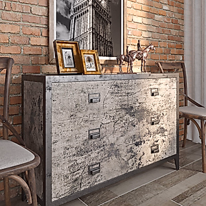 FunStick 15.7"x240" Stained Grey Concrete Contact Paper for Countertops Self Adhesive Removable Concrete Wallpaper Peel and Stick Industrial Faux Cement Wall Paper Roll for Bathroom Living Room Desk