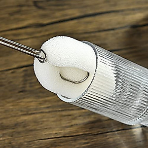 ALINK Ribbed Glassware Drinking Glasses with Straws Set of 4, Vintage Fluted Glassware Iced Coffee Cups, Origami Style Ridged Glass Tumbler for Coocktail, Whiskey, Beer, Water- 2 Cleaning Brush