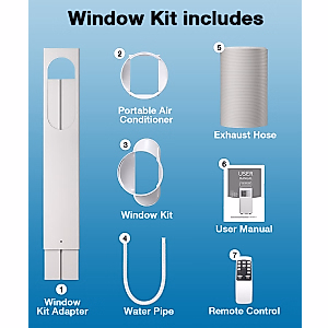 Joy Pebble Portable Air Conditioner, 8000 BTU for Room up to 350 sq. ft, Portable AC with Dehumidifier & Fan, 2 Fan Speeds, 24H Timer, Remote Control, Energy Efficiency